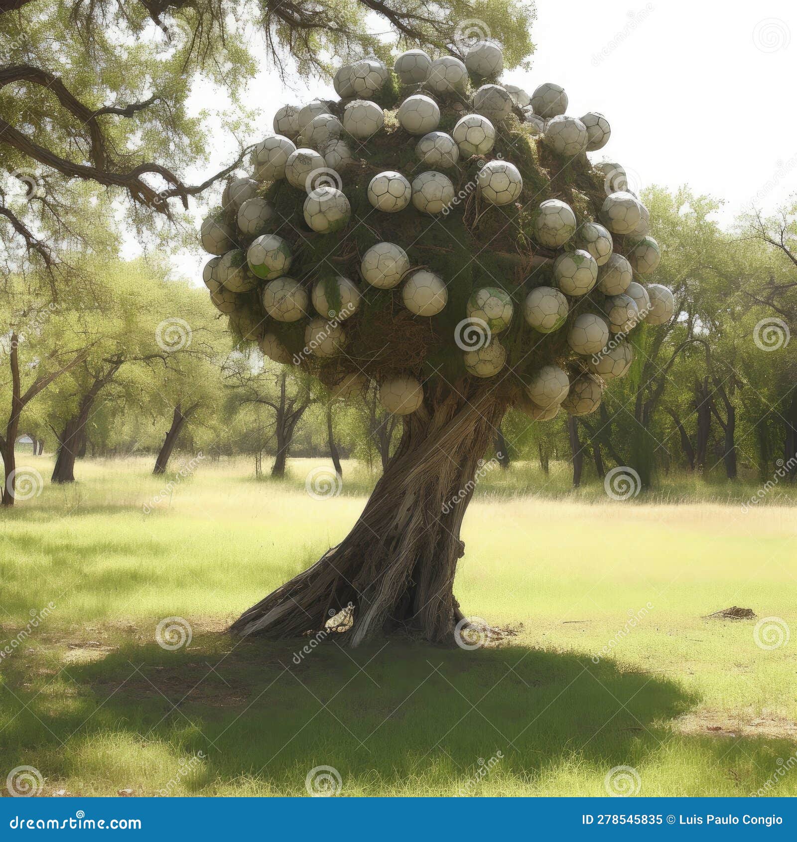 A tree of soccer balls stock illustration. Illustration of ball - 278545835