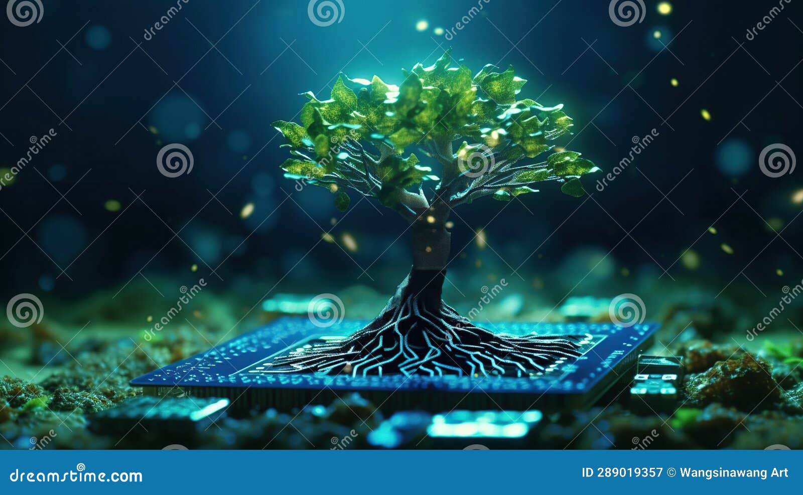 Tree with Soil Growing on the Converging Point of Computer Circuit ... Tree with Soil Growing on the Converging Point of Computer Circuit ...