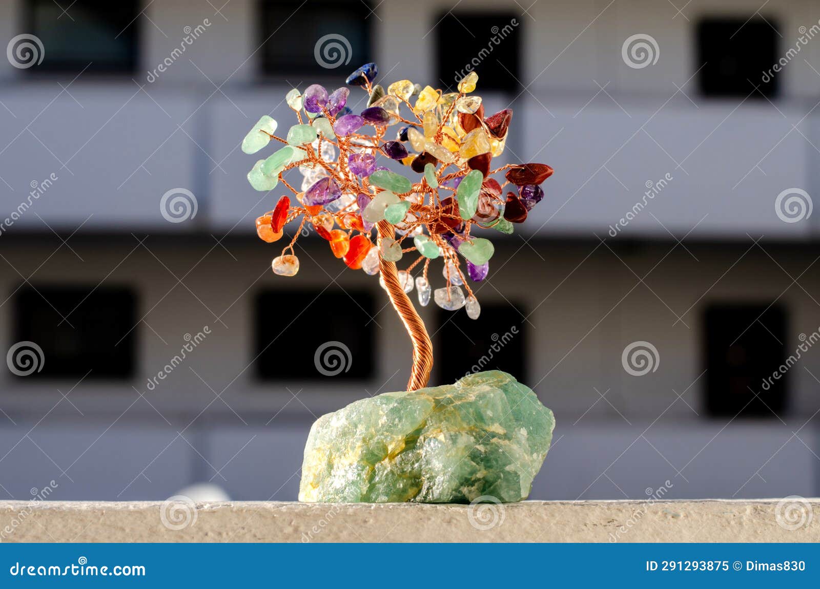 Tree Souvenir with Precious Stones on the Background of the House Stock ...