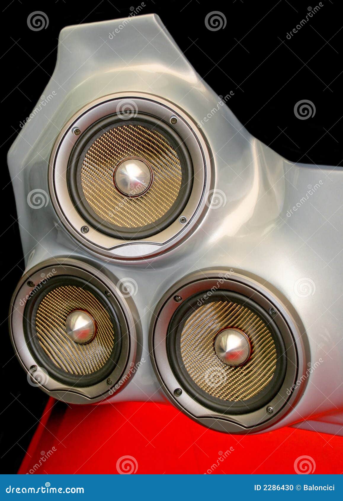 Tree speakers stock photo. Image of metal, loud, noise - 2286430