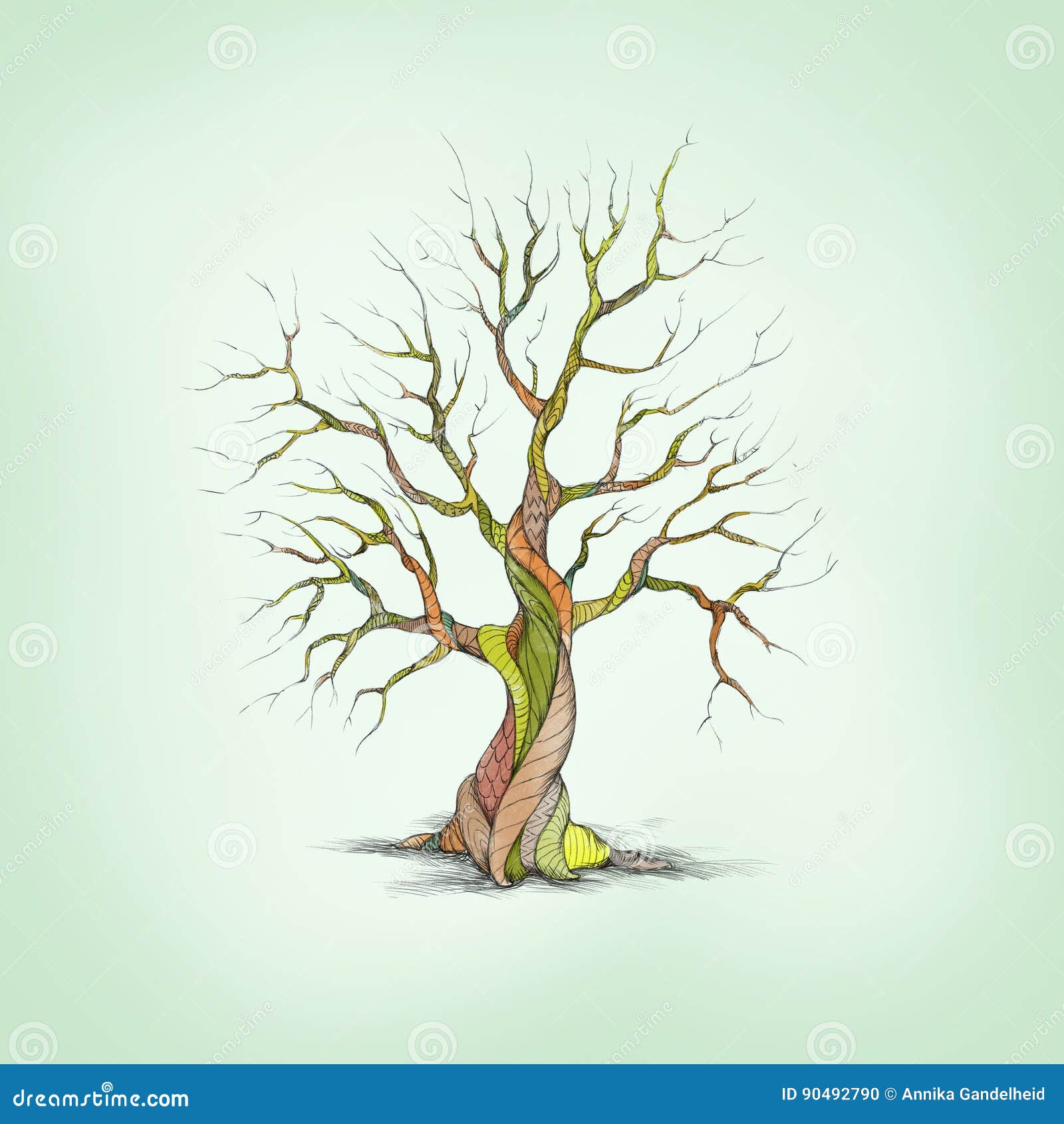 Tree with special bark stock illustration. Illustration of wedding ...