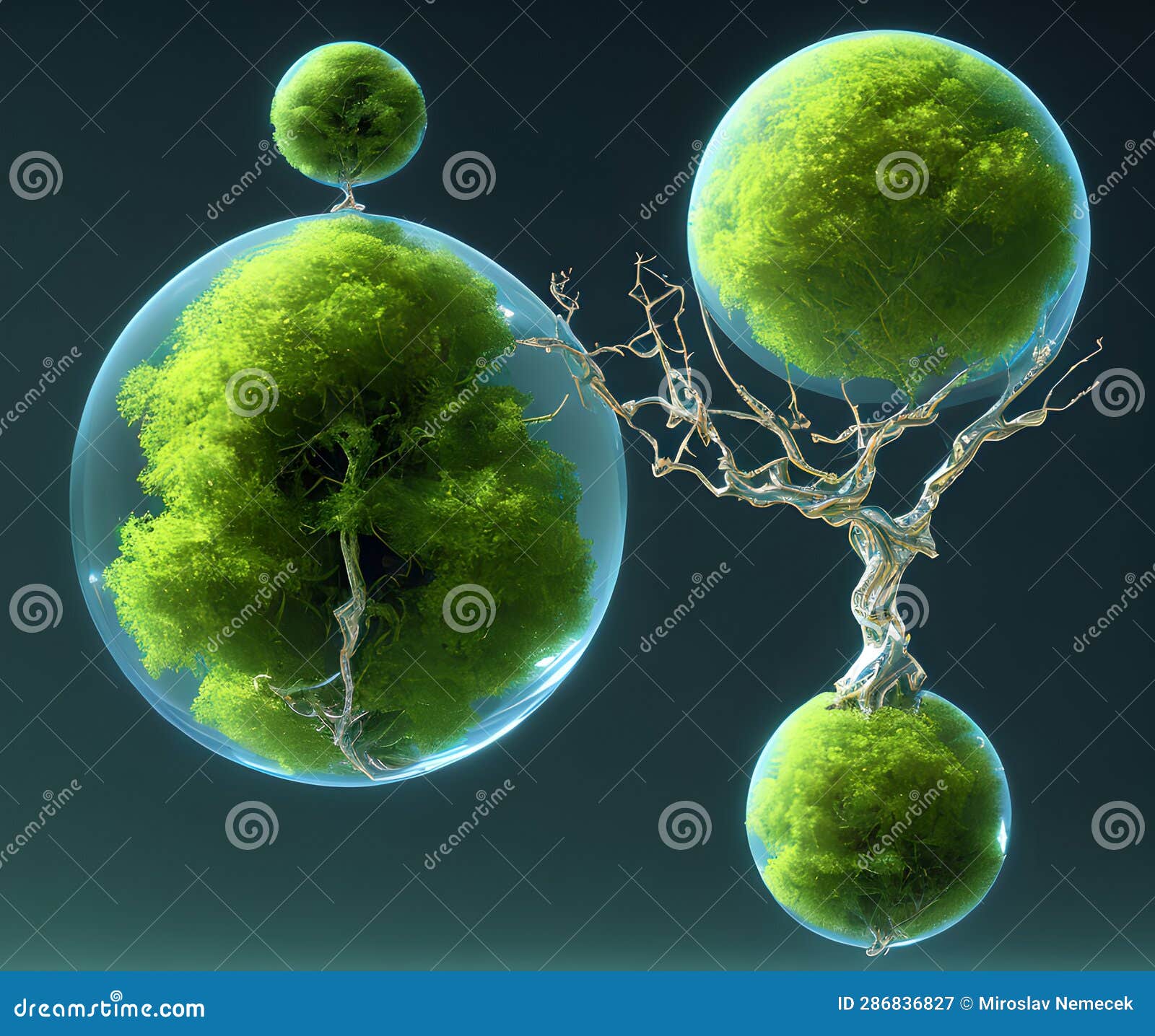 Tree in Sphere, Generative AI Illustration Stock Illustration ...