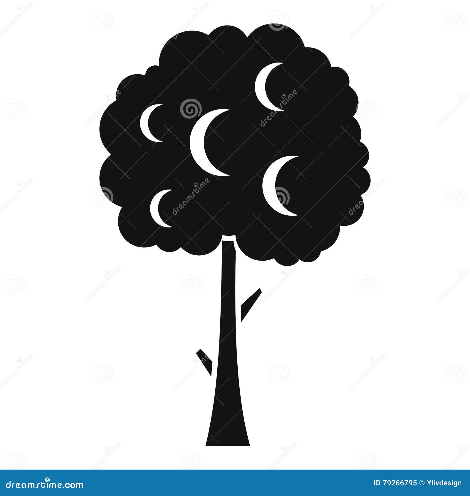 Tree with Spherical Crown Icon, Simple Style Stock Vector ...