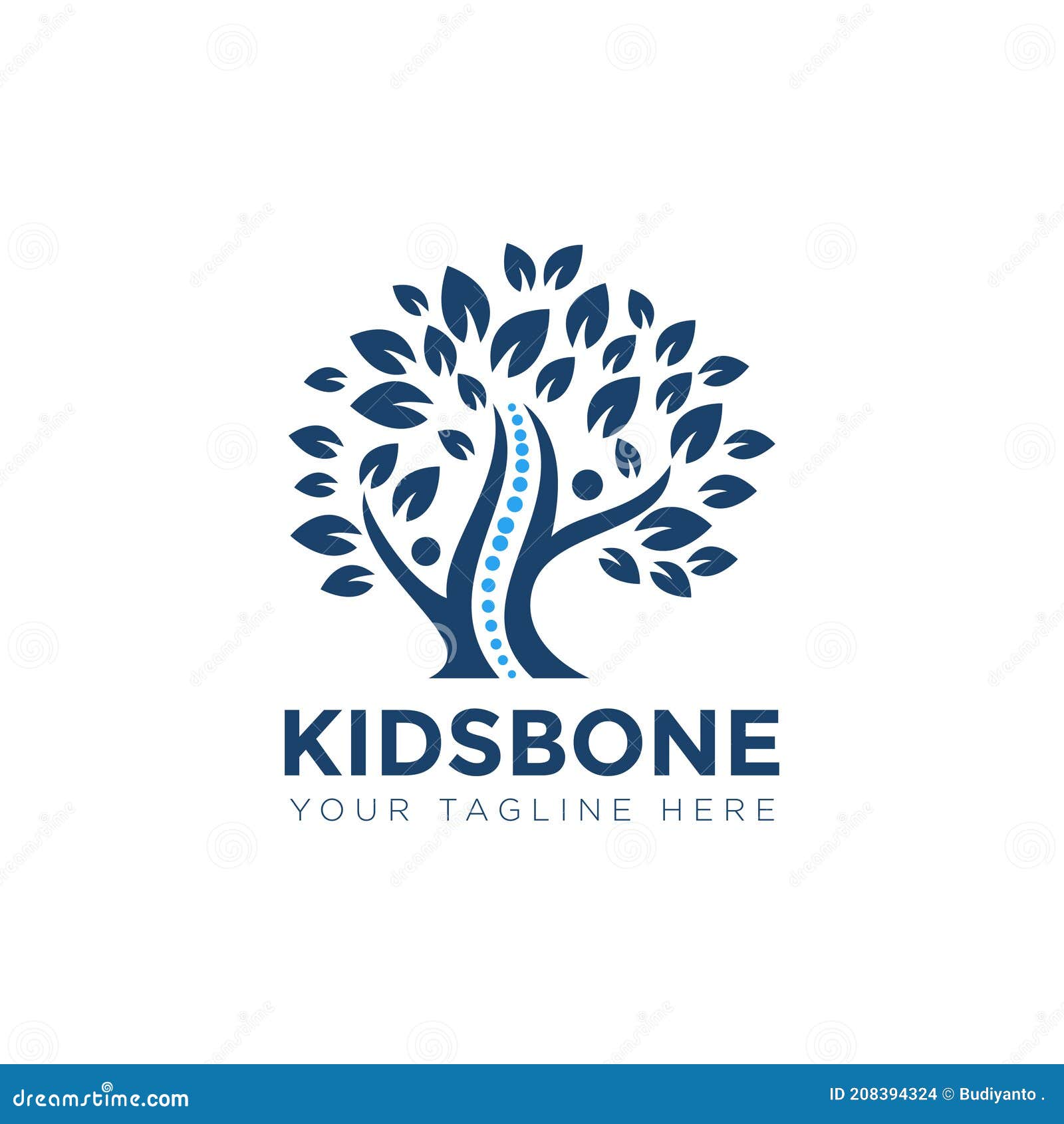 Kidsbone Logo, Creative Tree, Human and Backbone Vector Stock Vector ...