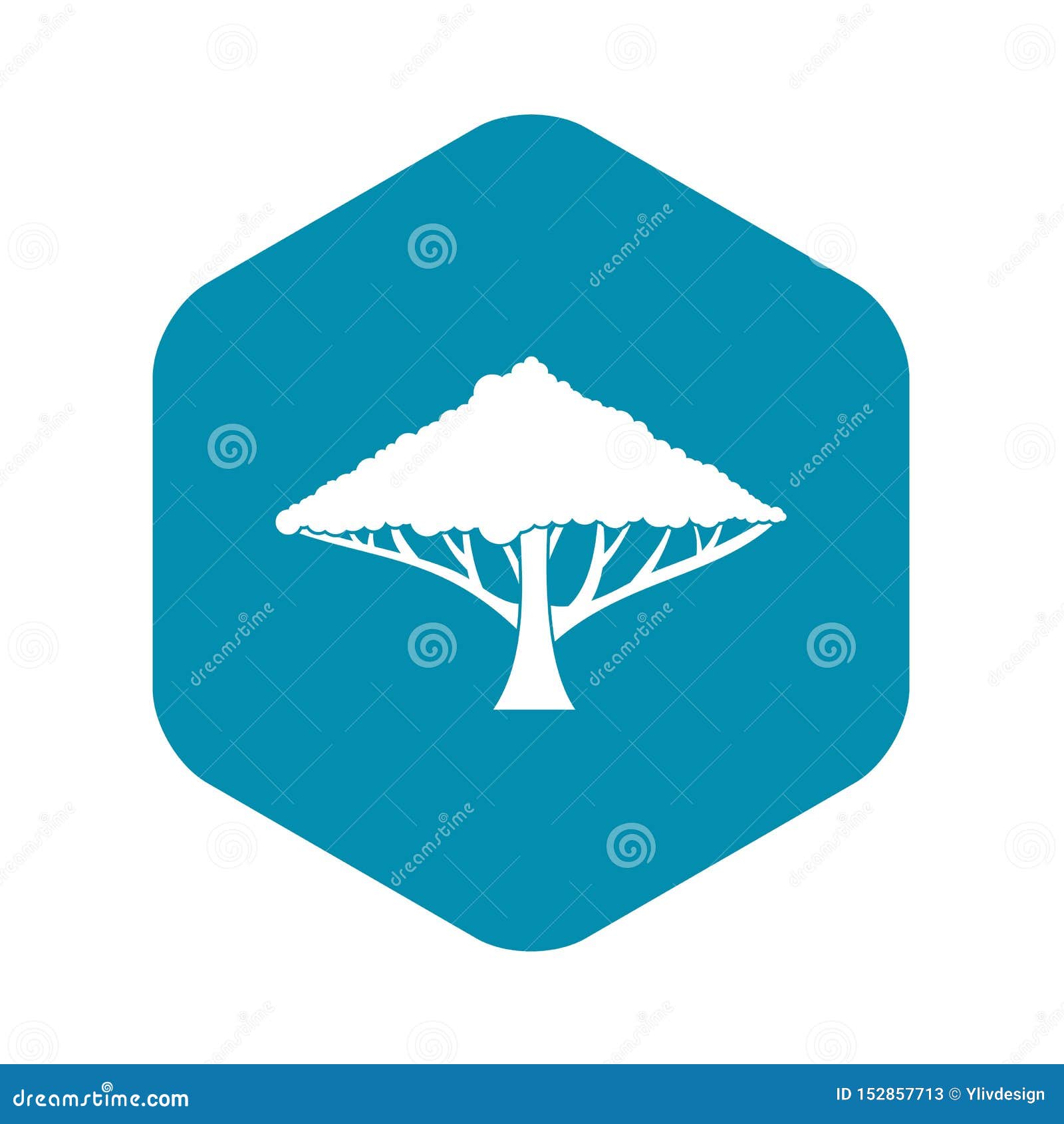Tree with a Spreading Crown Icon, Simple Style Stock Vector ...