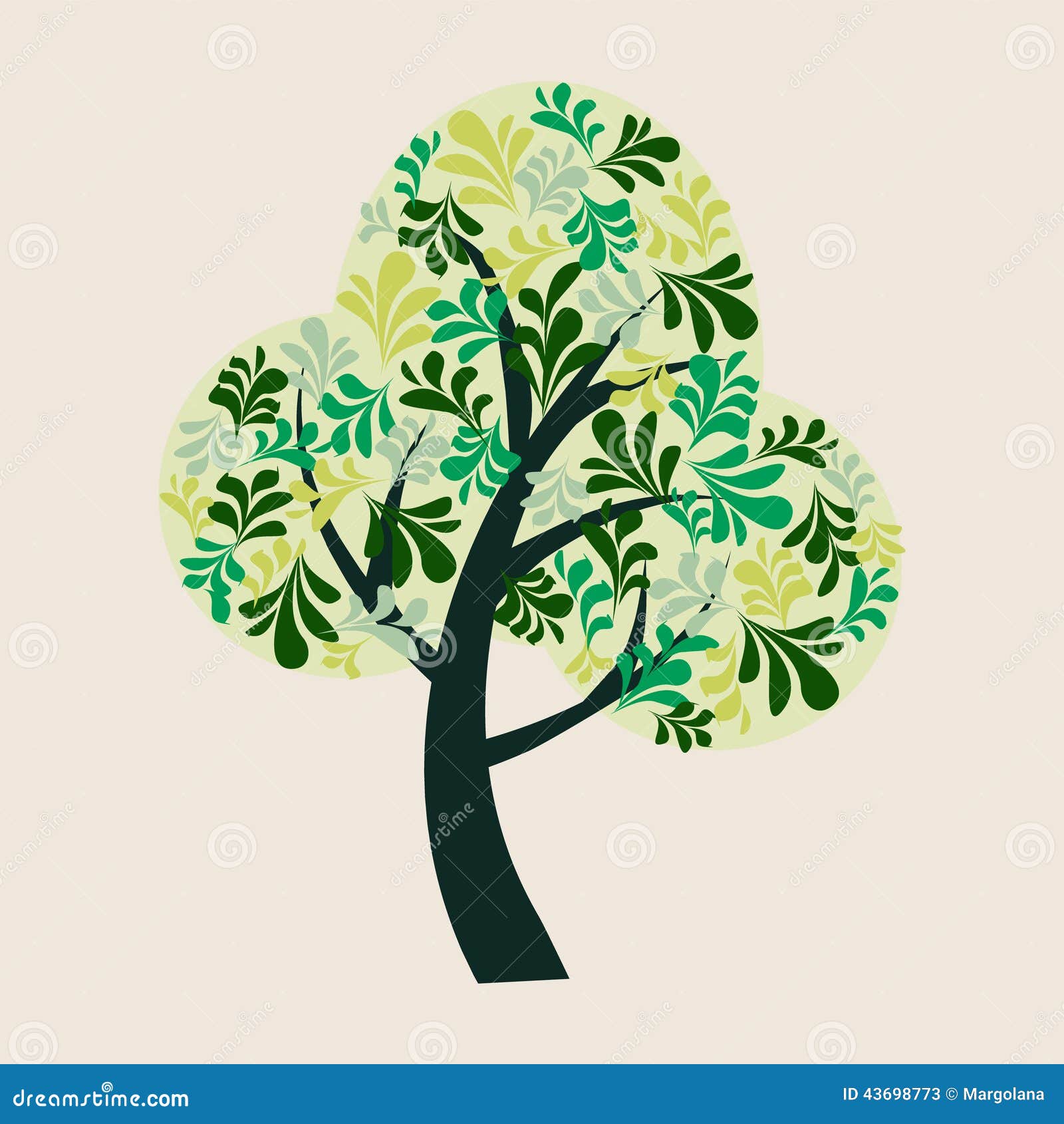 Tree spring - Illustration stock vector. Illustration of leaves - 43698773