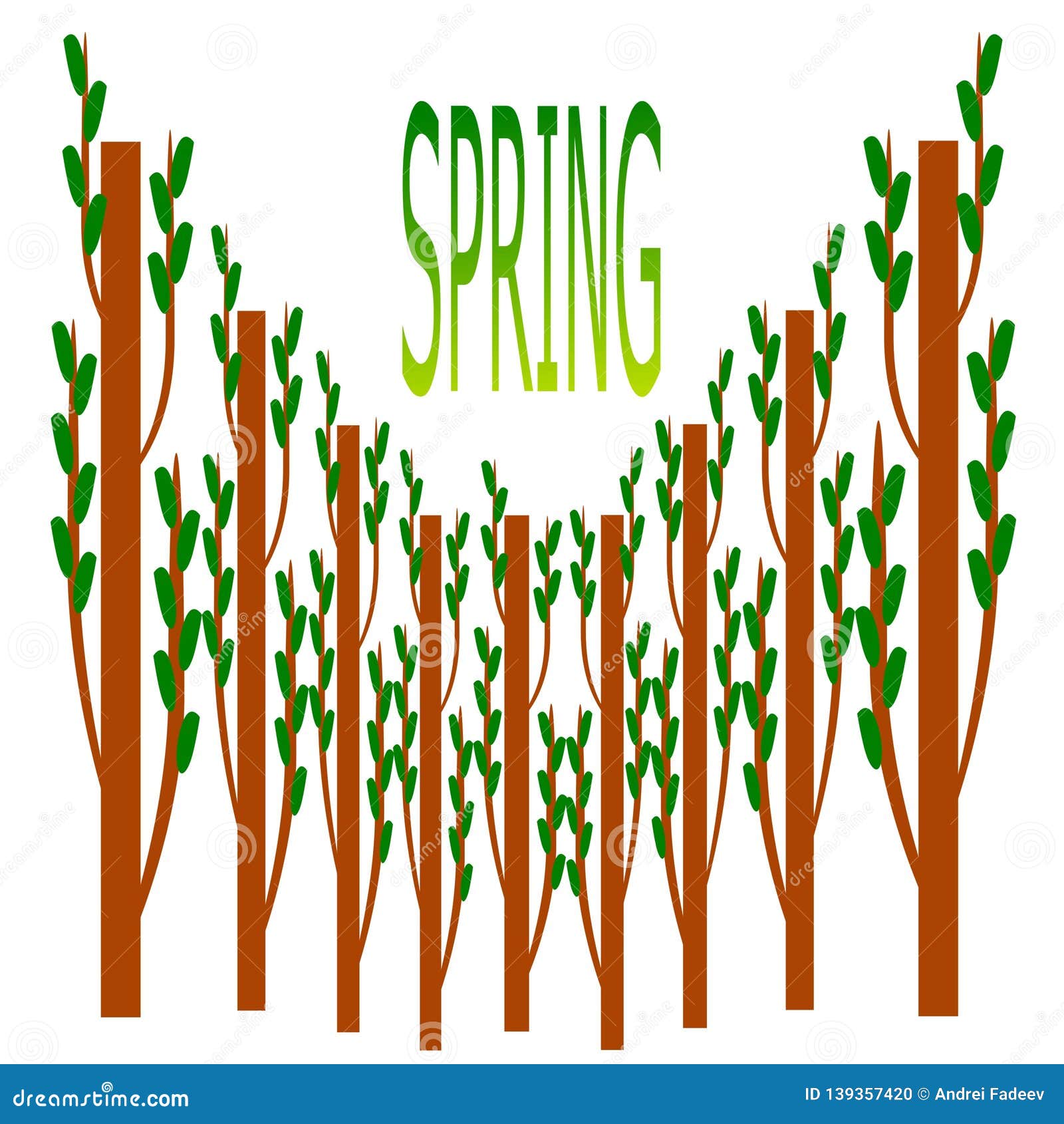 Tree and spring logo. stock vector. Illustration of tree - 139357420