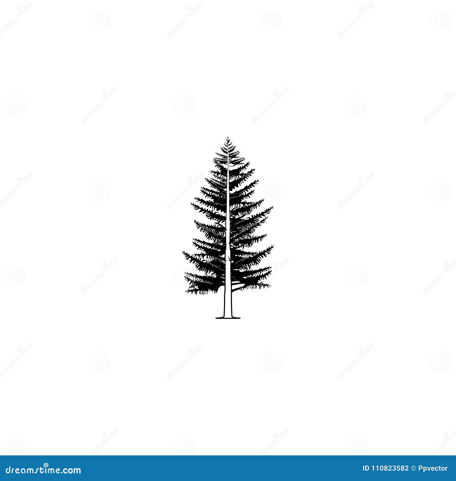 Tree spruce, larch symbol stock vector. Illustration of graphic - 110823582