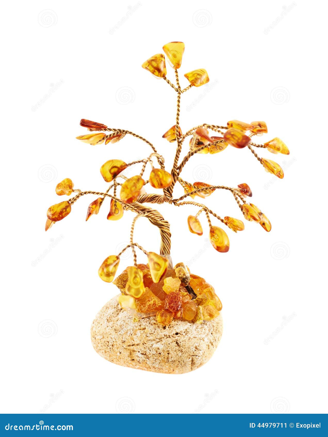 Tree Statuette Made of Amber Stock Image - Image of background, good ...