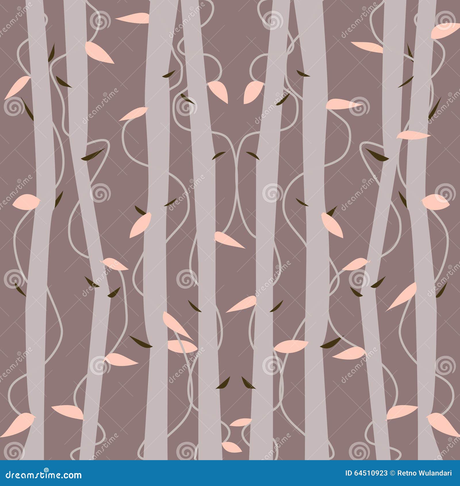 Tree steams pattern stock vector. Illustration of editable - 64510923