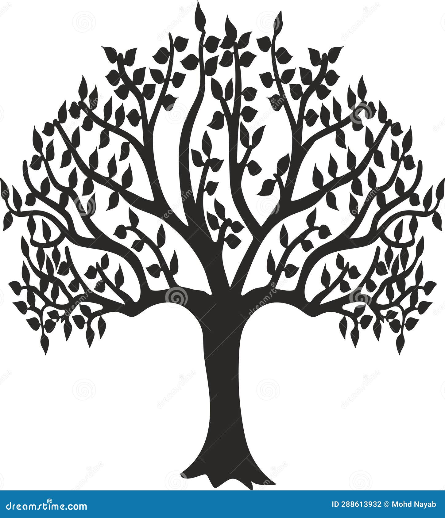 Tree Stencil Design Pattern Stock Vector - Illustration of door, glass ...