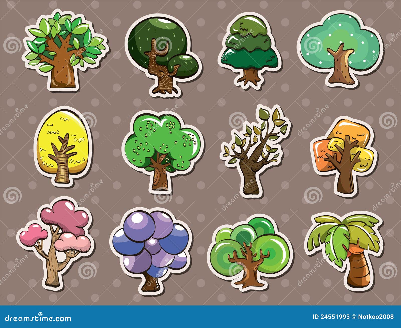 Tree stickers stock vector. Illustration of isolation - 24551993