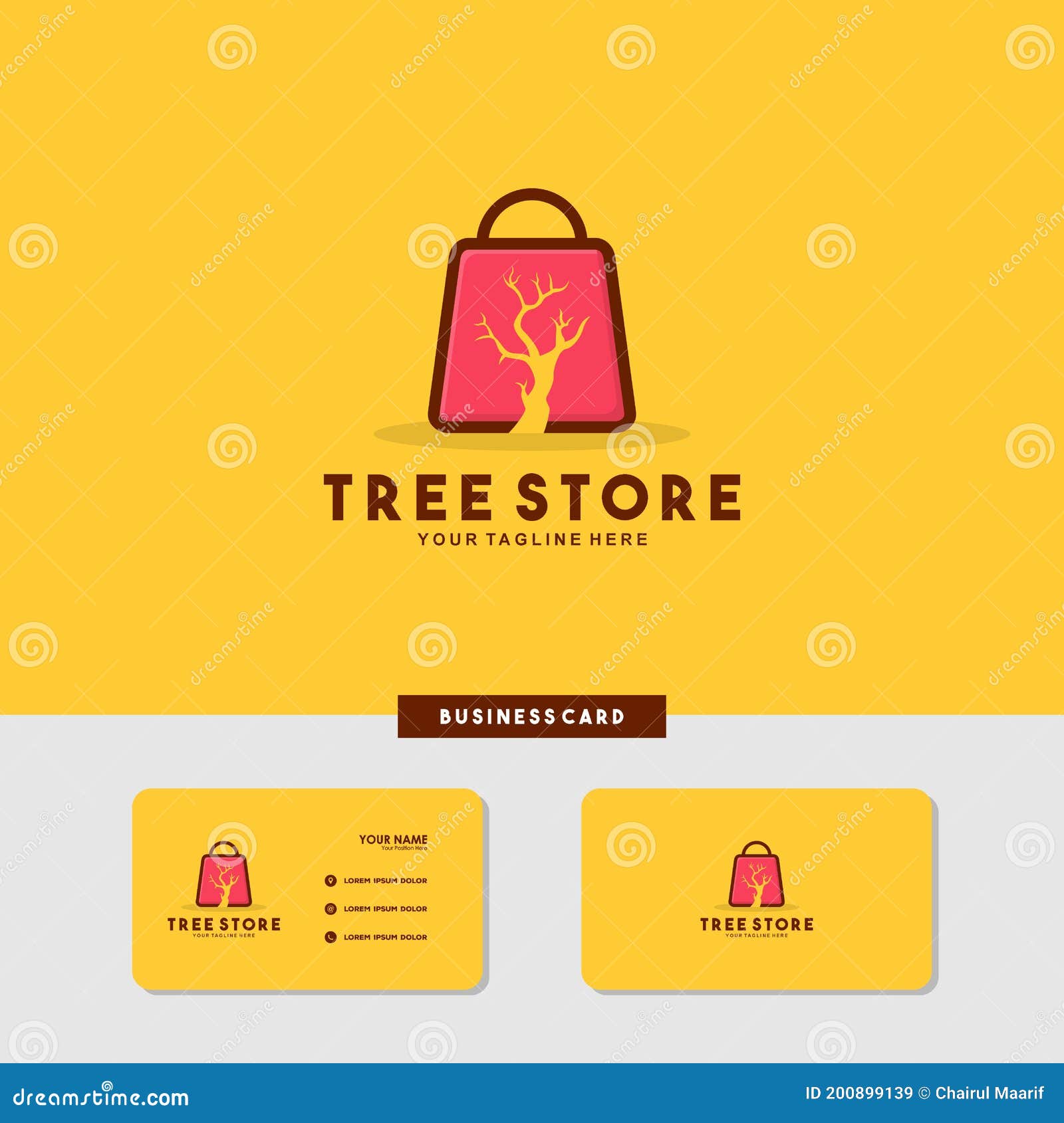 Tree Store Logo with Flat Design Stock Vector - Illustration of ...