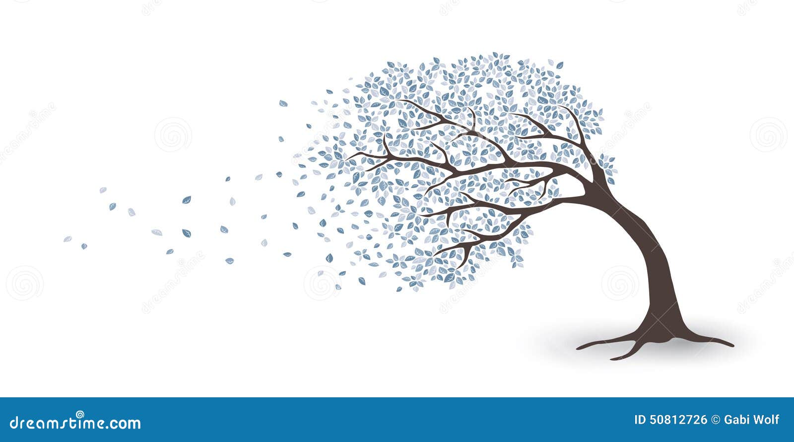 Tree in storm stock vector. Illustration of summer, standing - 50812726