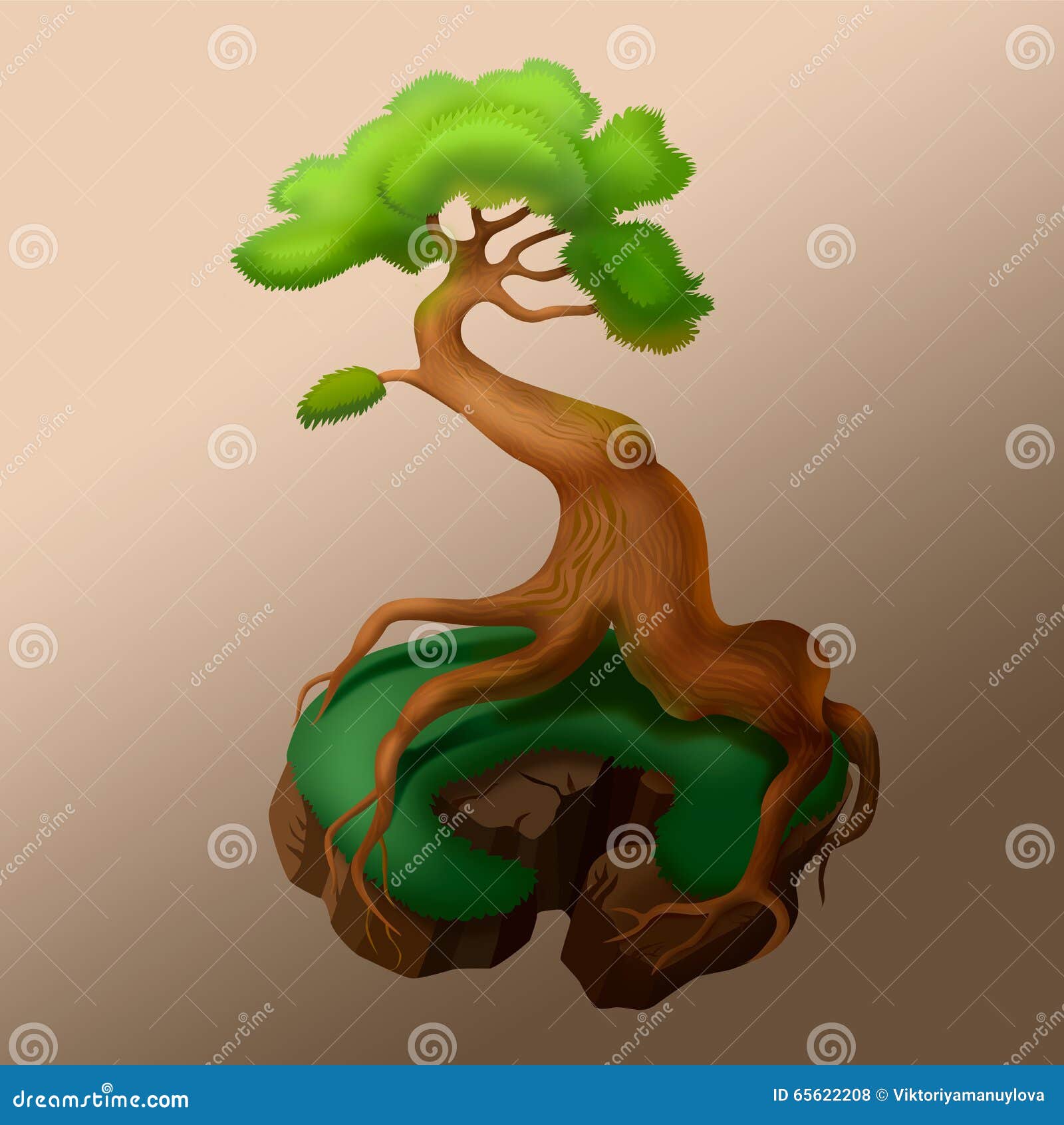 Tree with strong roots stock illustration. Illustration of mythical ...