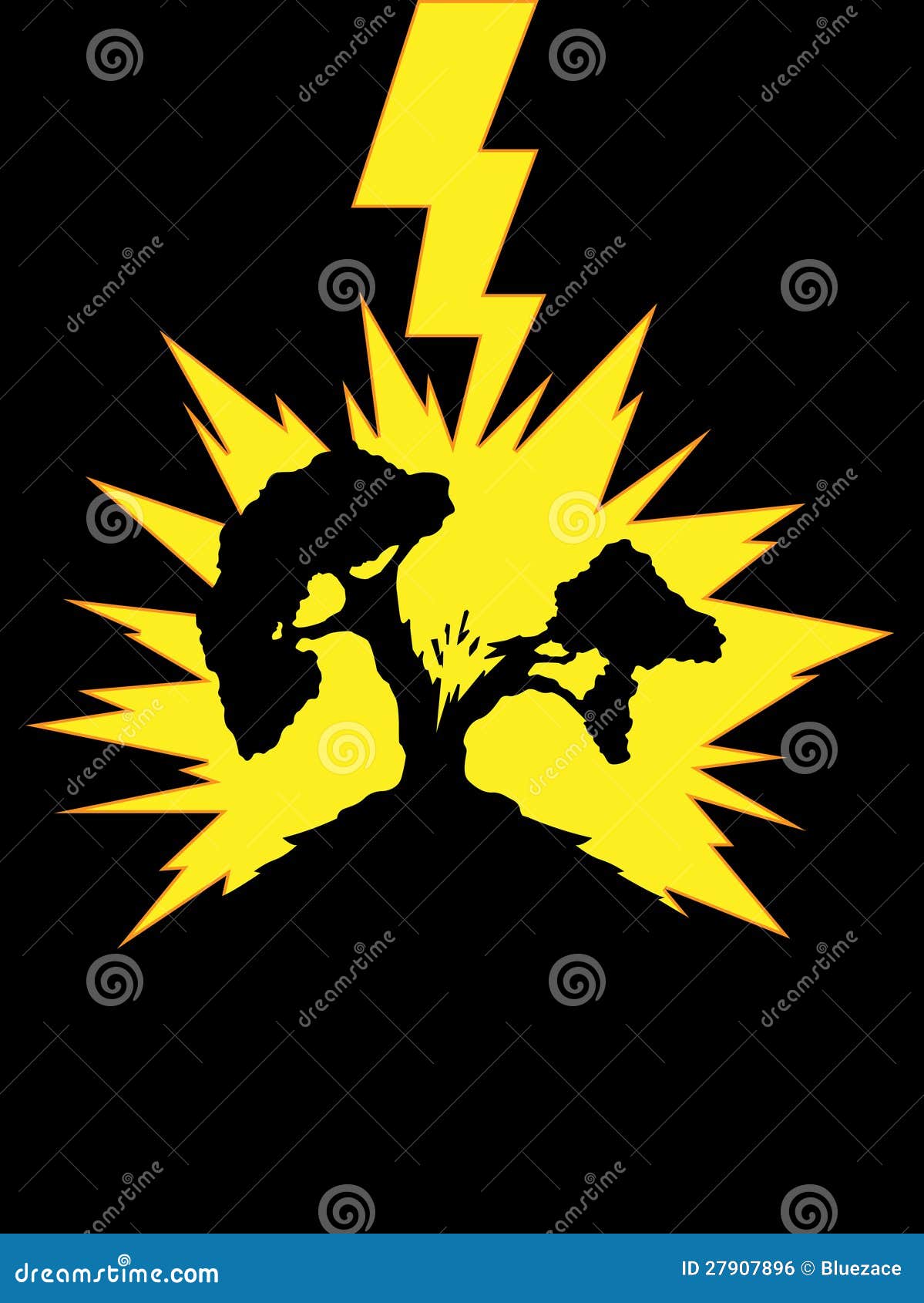 Tree Struck By Lightning Cartoon Vector | CartoonDealer.com #23562681 Tree Struck By Lightning Cartoon Vector | CartoonDealer.com #23562681