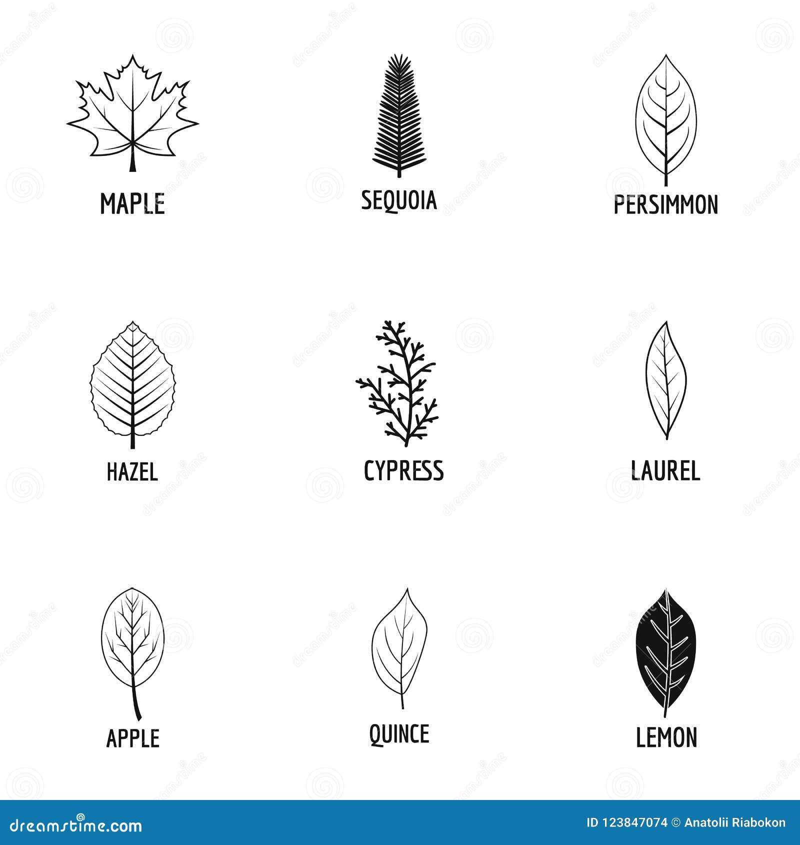 Tree Structure Icons Set, Simple Style Stock Illustration ...