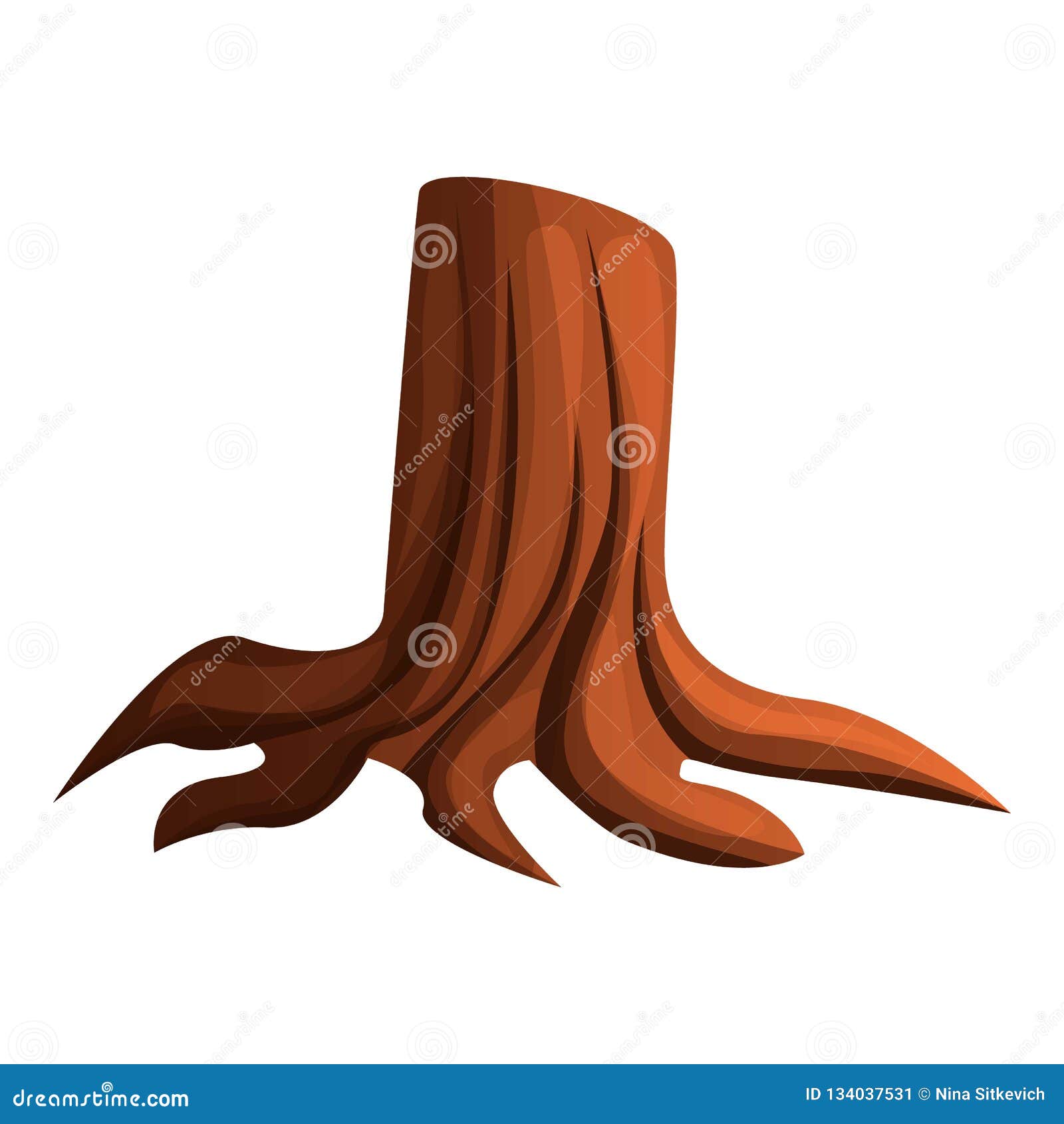Tree Stub Icon, Cartoon Style Stock Vector - Illustration of leaf ...