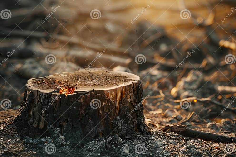 A Tree Stump after Being Cut Down, with a Rugged Texture and Rough ...