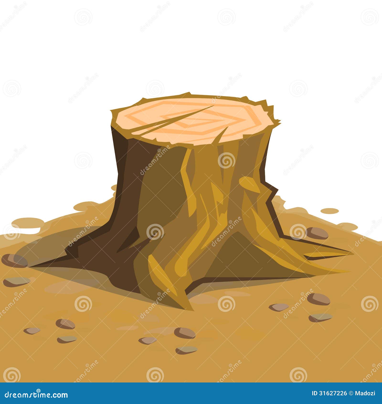 Tree stump stock vector. Illustration of ground, dead - 31627226