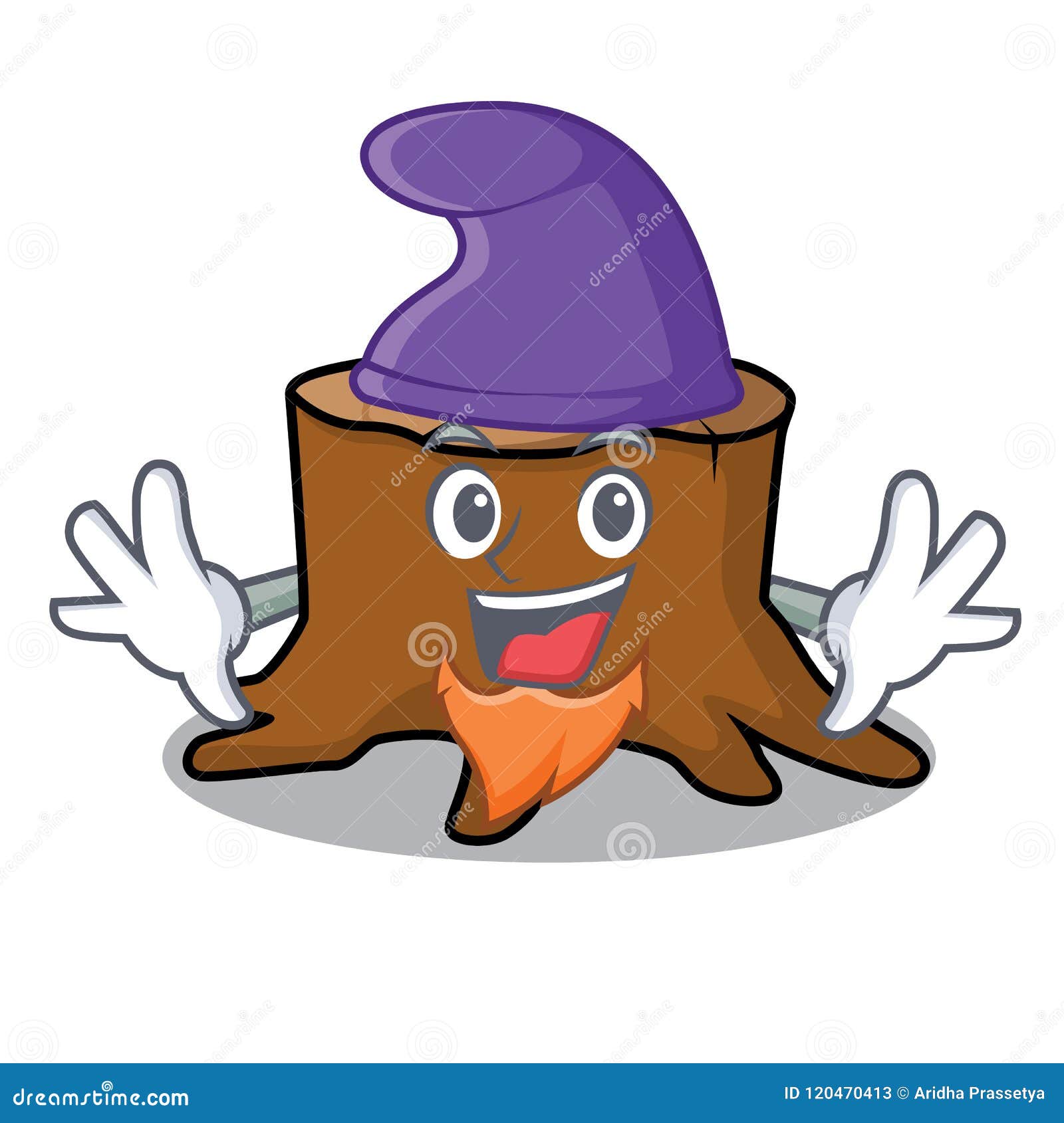 Tree Stump Character Cartoon Stock Vector - Illustration of branch ...