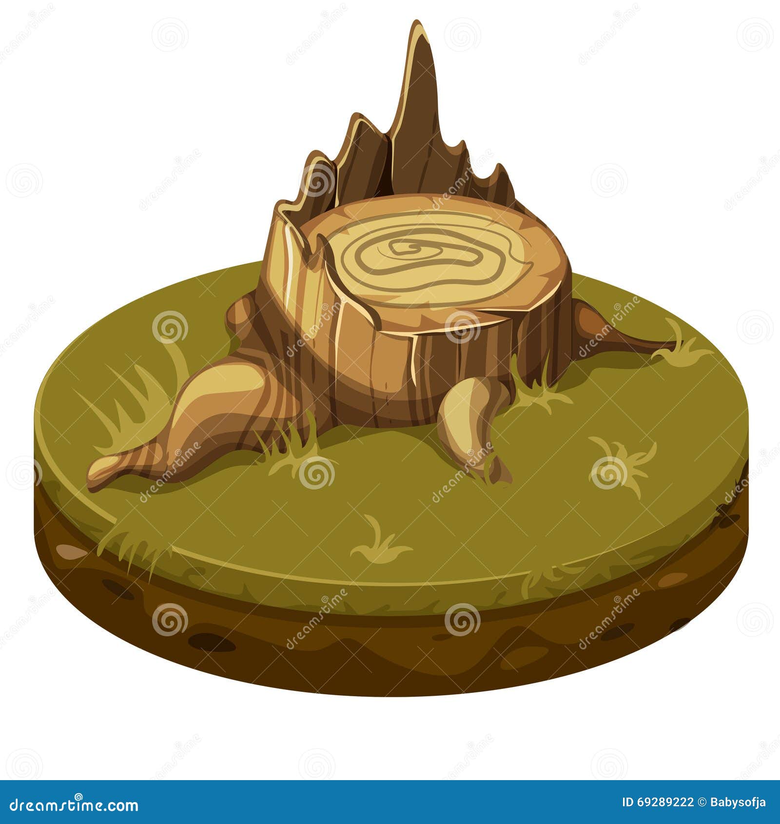 Tree Stump at Ground Platform Stock Vector - Illustration of isometric ...