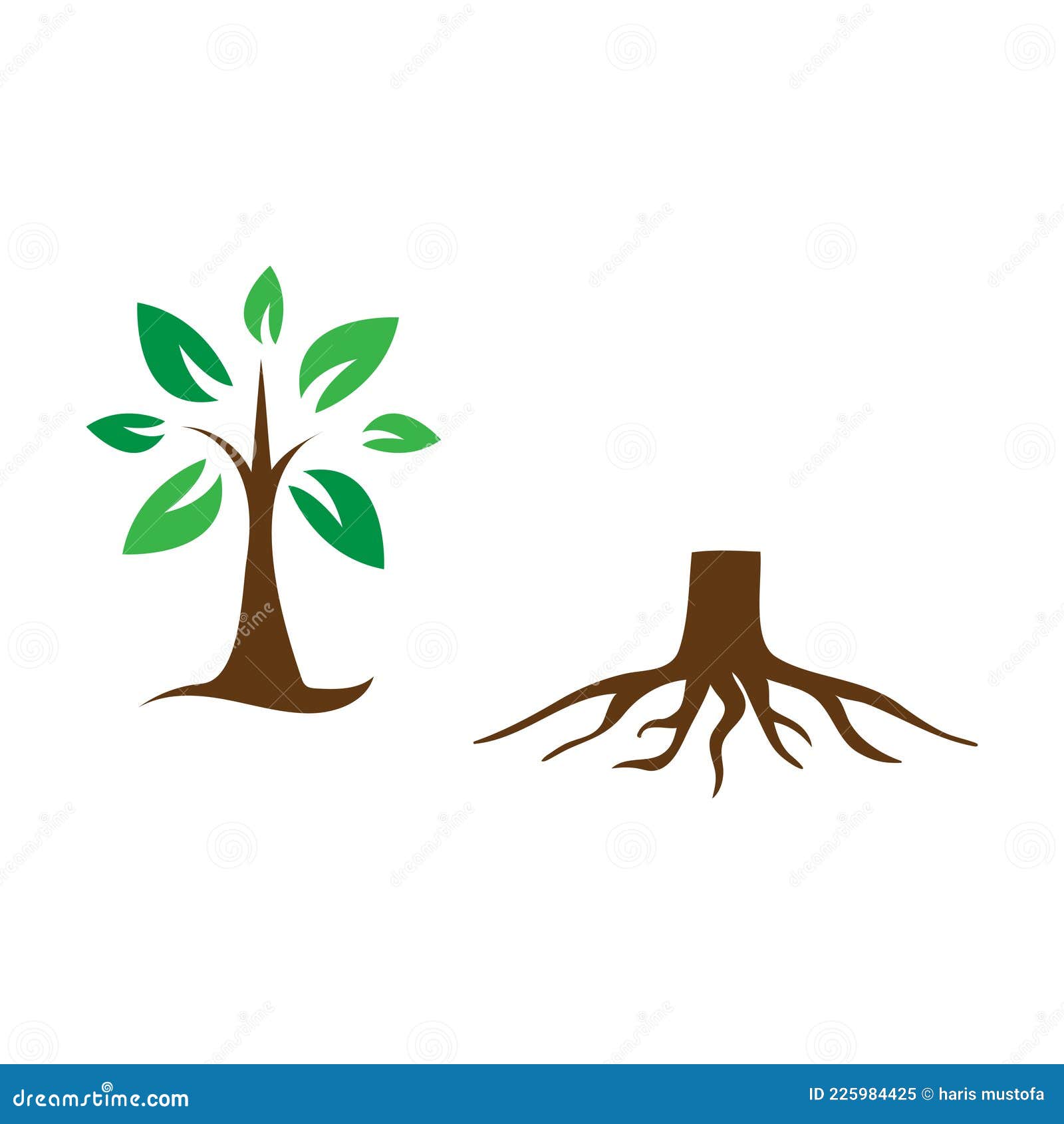 Tree Stump Icon Design Set Bundle Template Isolated Stock Vector ...