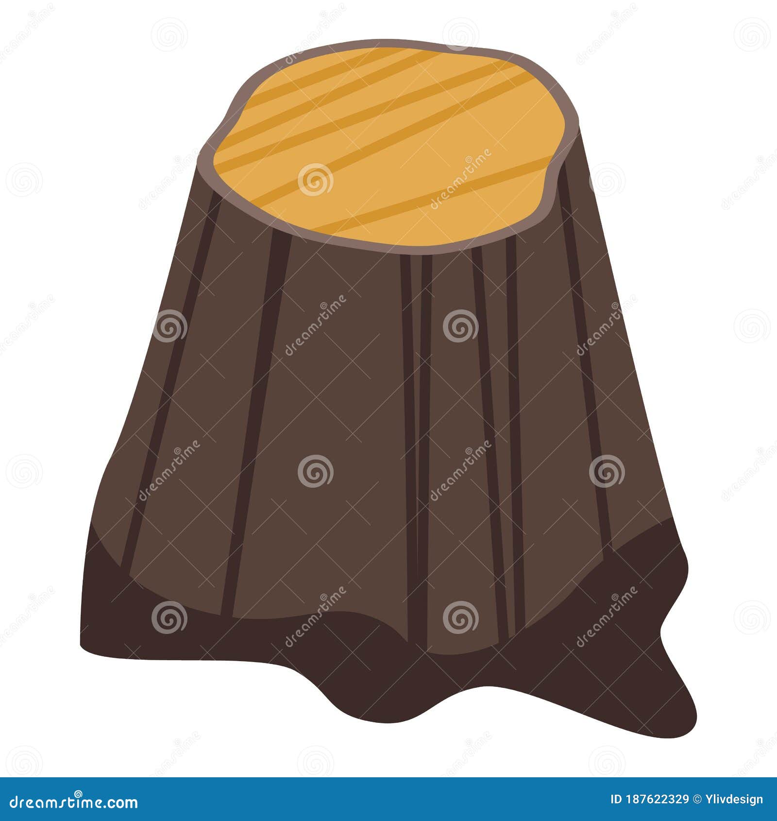 Tree Stump Icon, Isometric Style Stock Vector - Illustration of ...