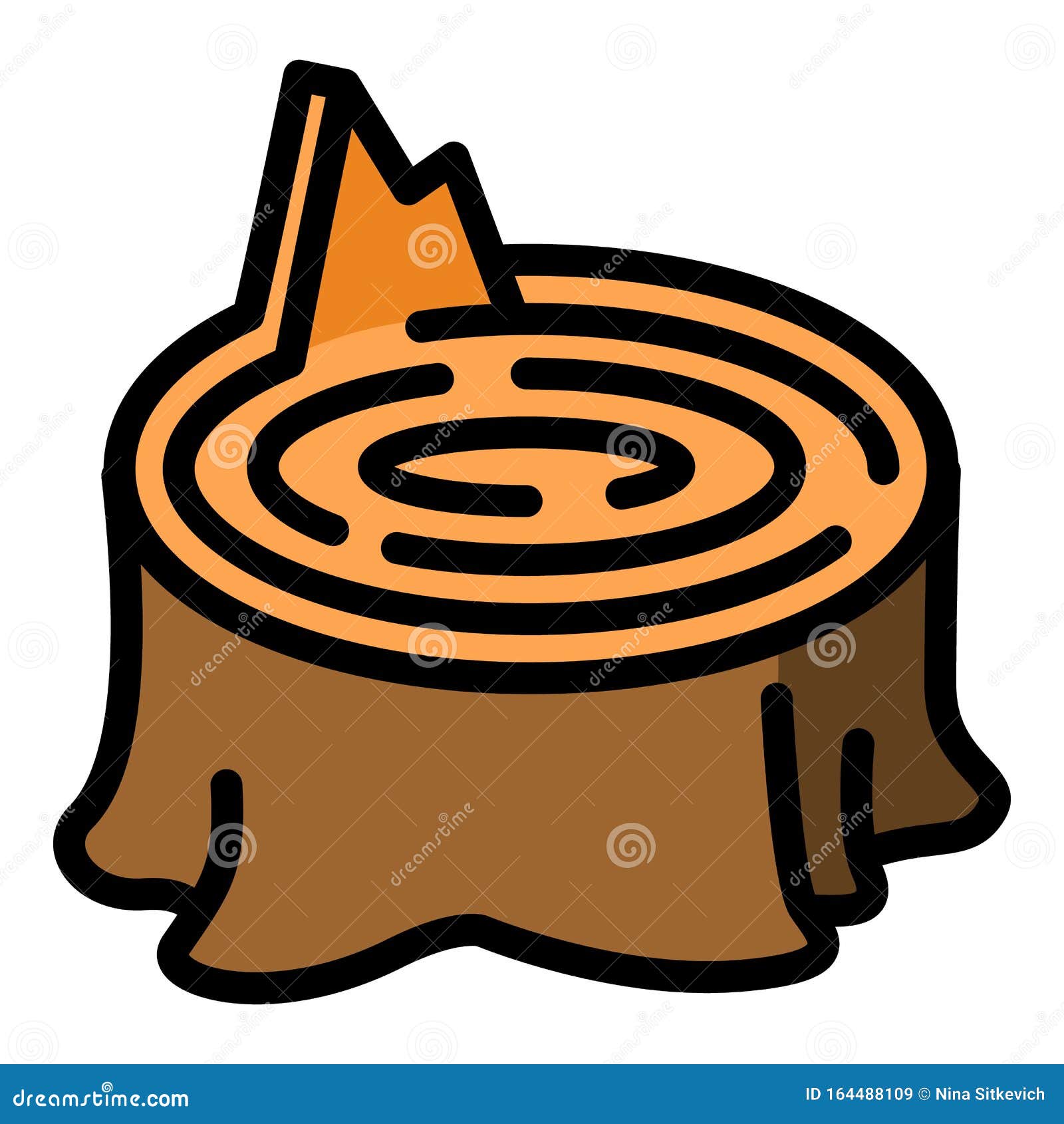 Tree Stump Icon, Outline Style Stock Vector - Illustration of organic ...