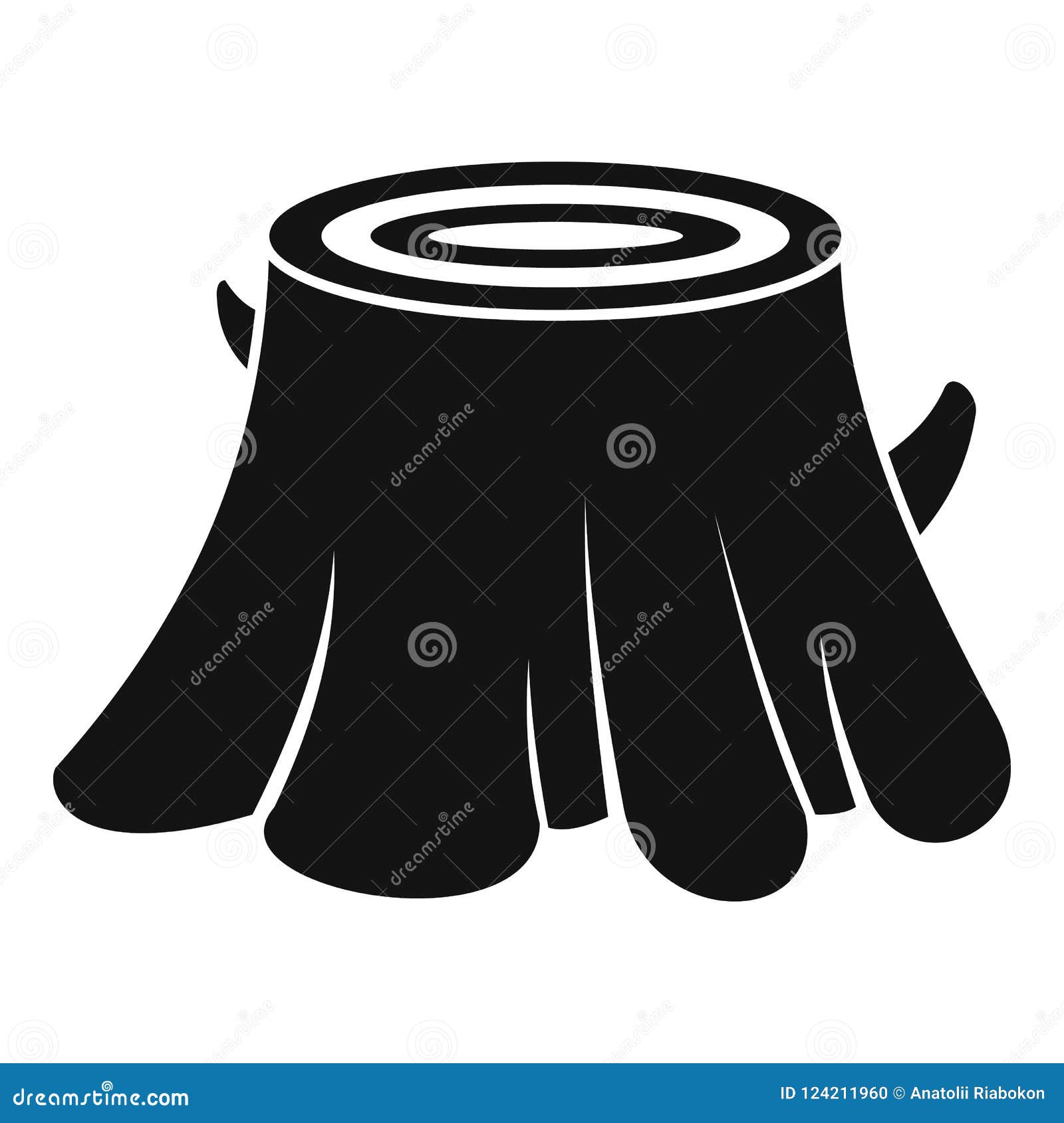 Tree Stump Icon, Simple Style Stock Illustration - Illustration of ...