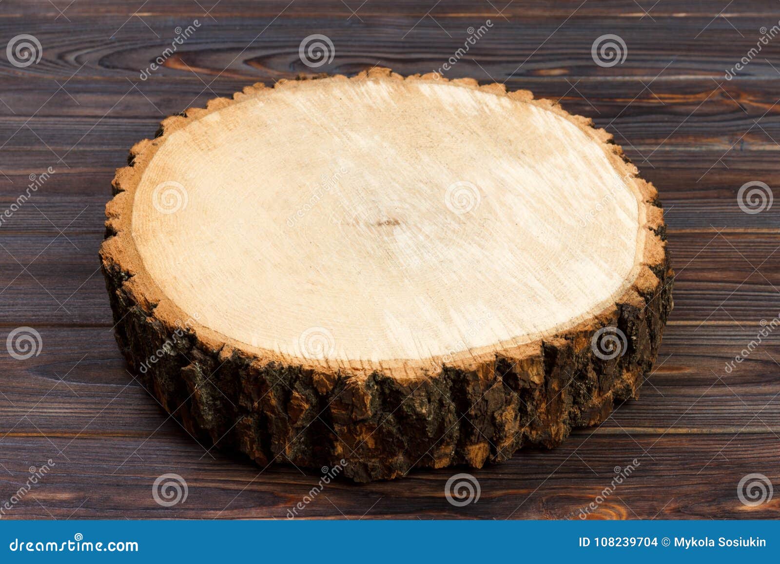 Tree Stump Round Cut with Annual Rings on Wooden Background. Top View ... Tree Stump Round Cut with Annual Rings on Wooden Background. Top View ...