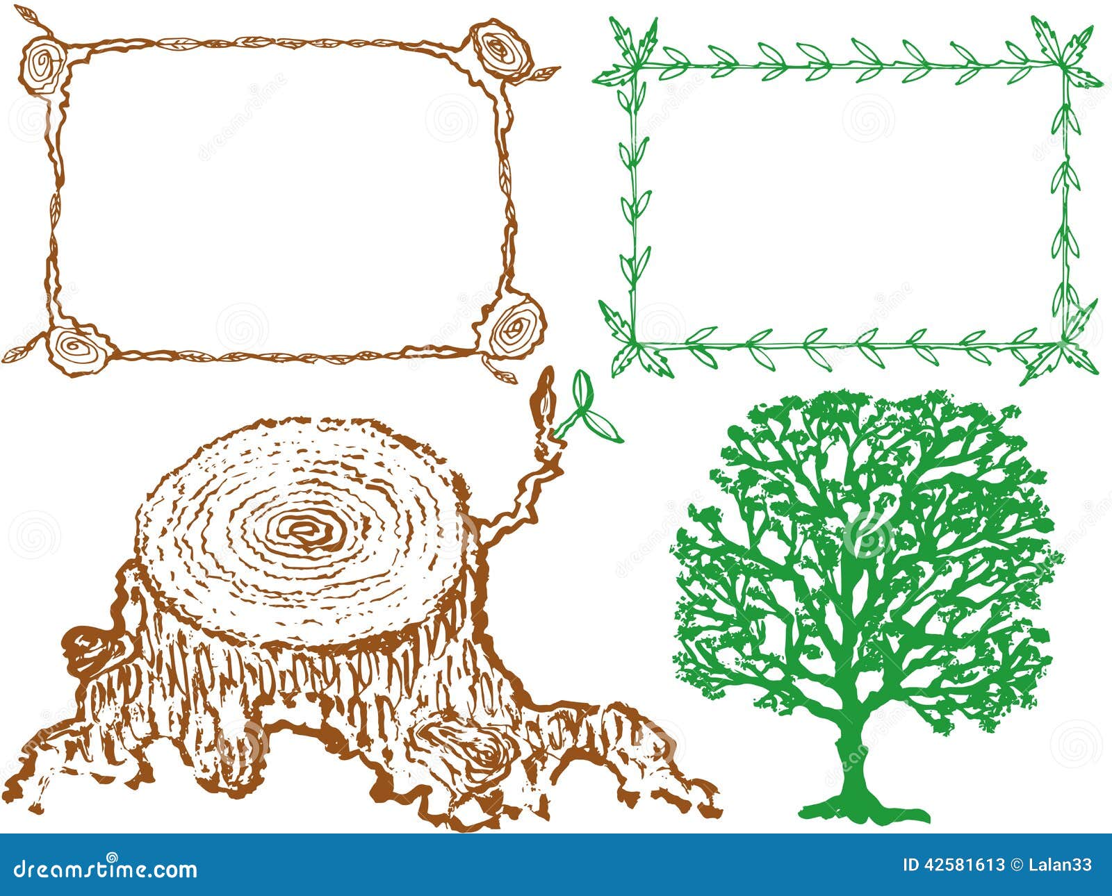 Tree stump. stock vector. Illustration of ecology, hand - 42581613