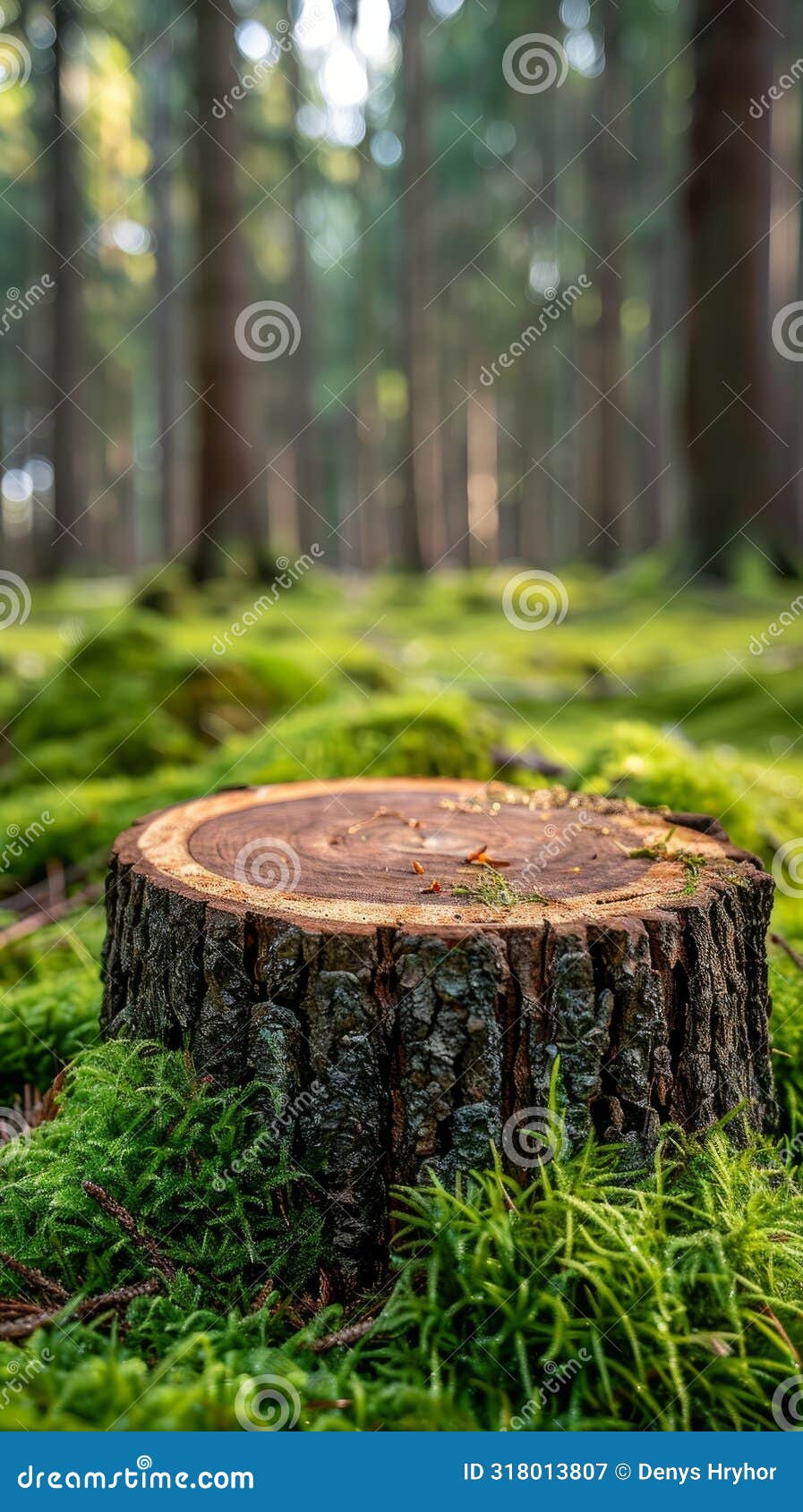 A Tree Stump Stands Prominently in the Midst of a Dense Forest ...