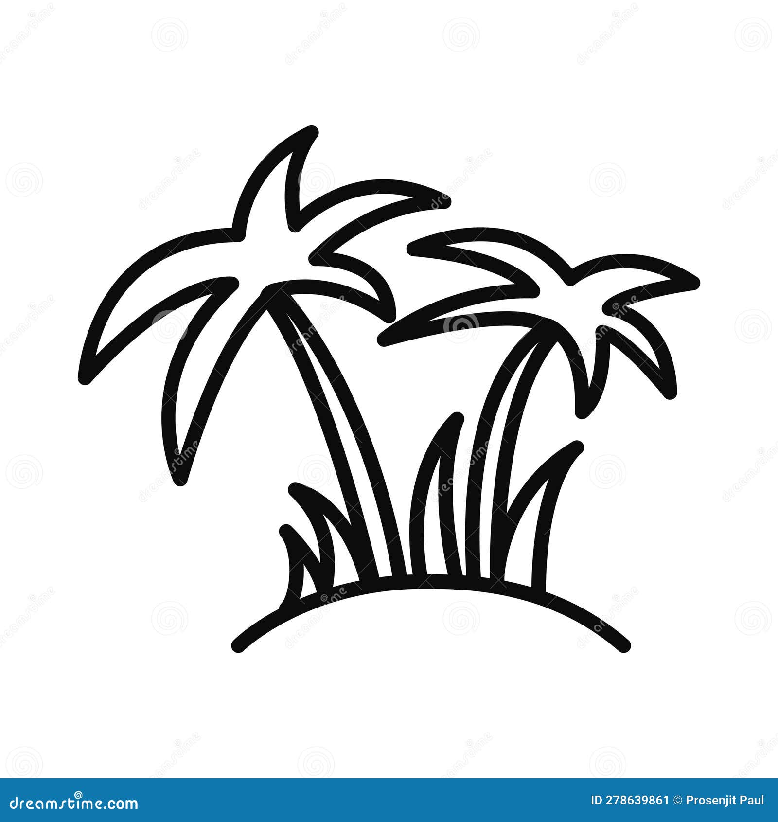 Tree, Summer, Ocean Tree, Palm Tree, Ocean Tree Icon Stock Vector ...