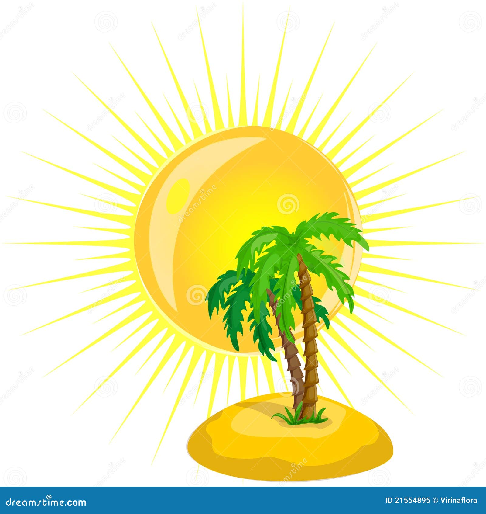 Tree and the sun, vector stock vector. Illustration of horizontal ...