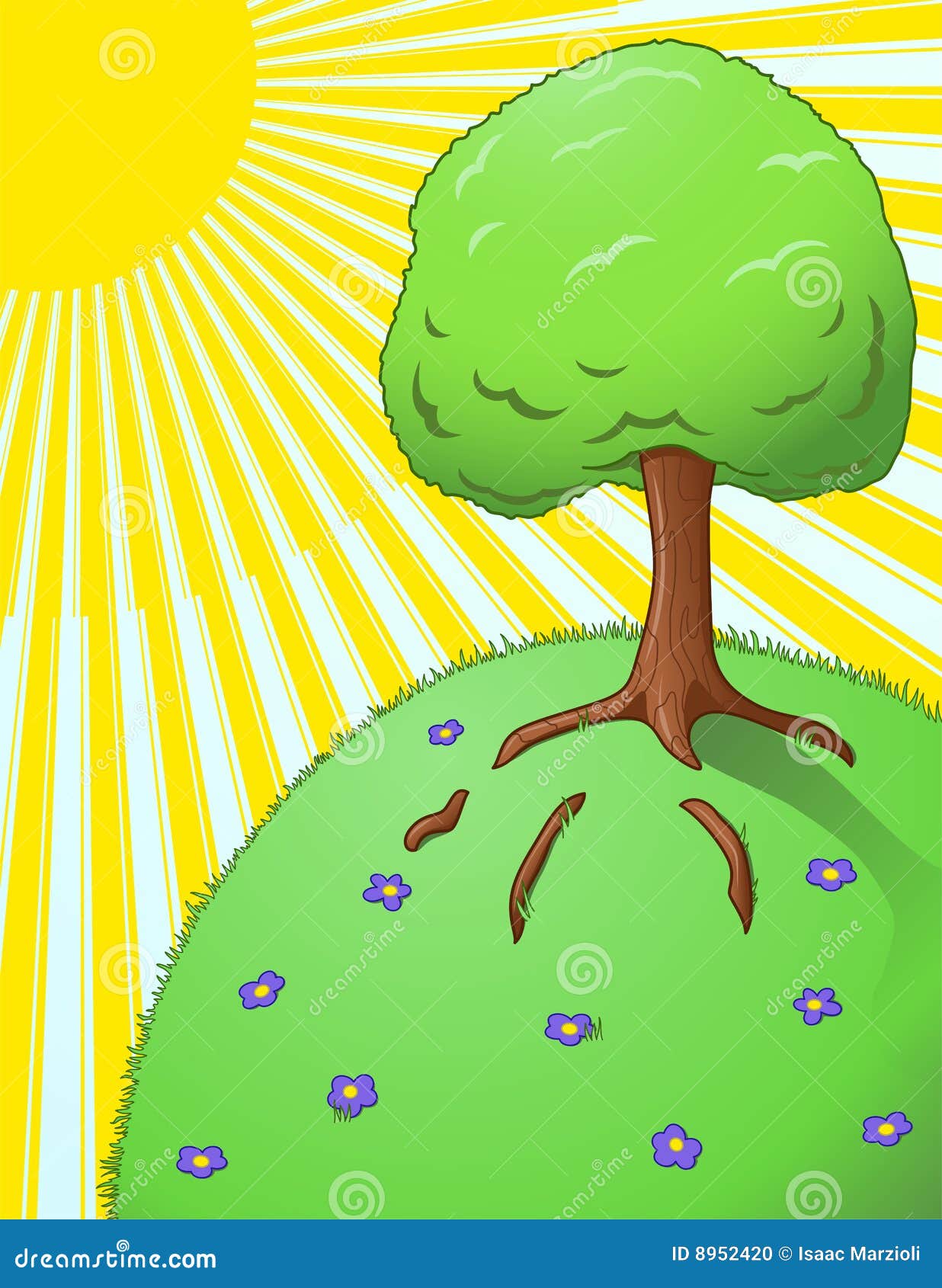 Tree in the sunshine stock illustration. Illustration of bright - 8952420
