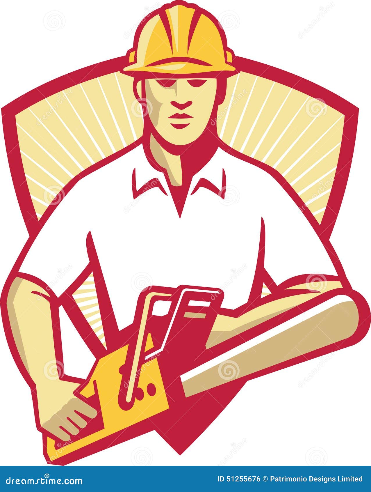 Tree Surgeon Arborist Gardener Chainsaw Stock Vector - Illustration of ...