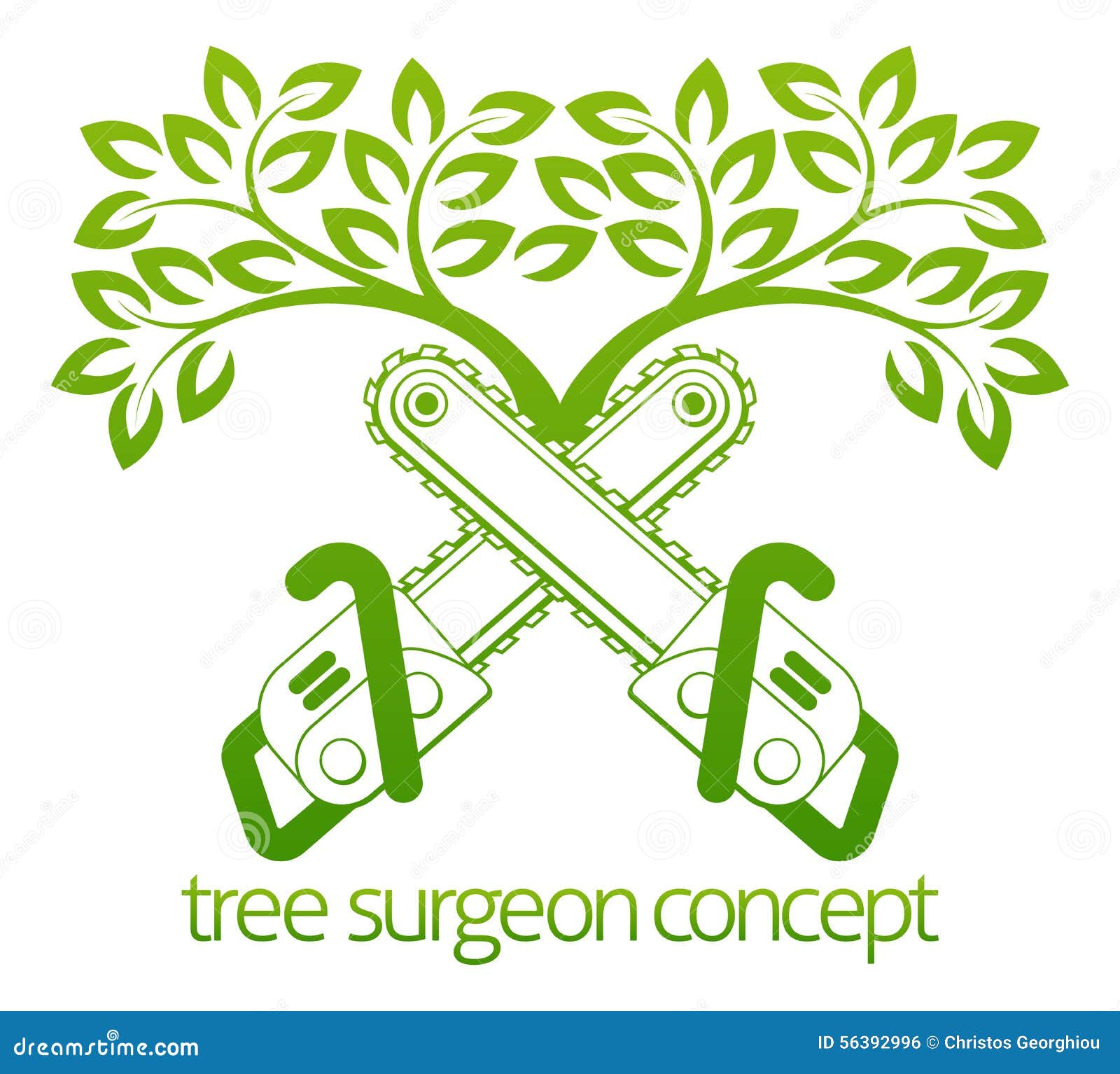 Tree Surgeon Cainsaws and Tree Design Stock Vector - Illustration of ...