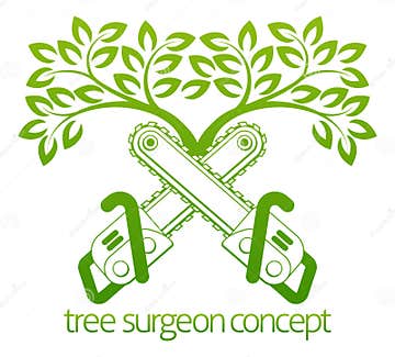 Tree Surgeon Cainsaws and Tree Design Stock Vector - Illustration of ...
