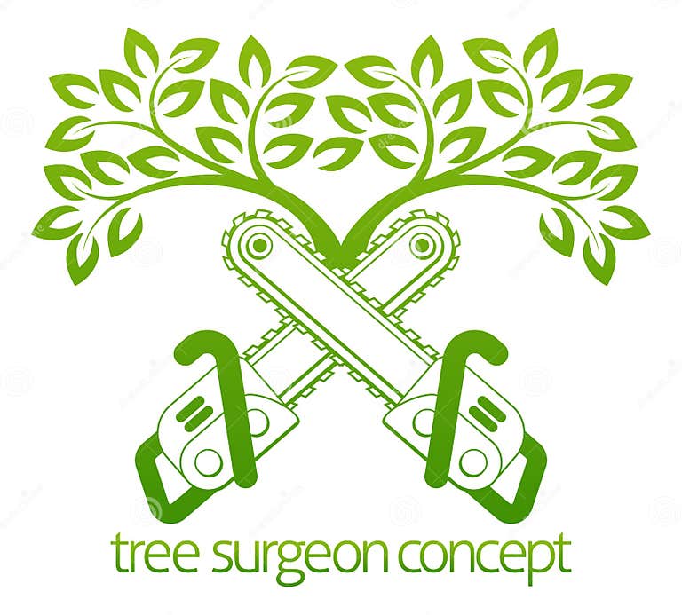 Tree Surgeon Cainsaws and Tree Design Stock Vector - Illustration of ...