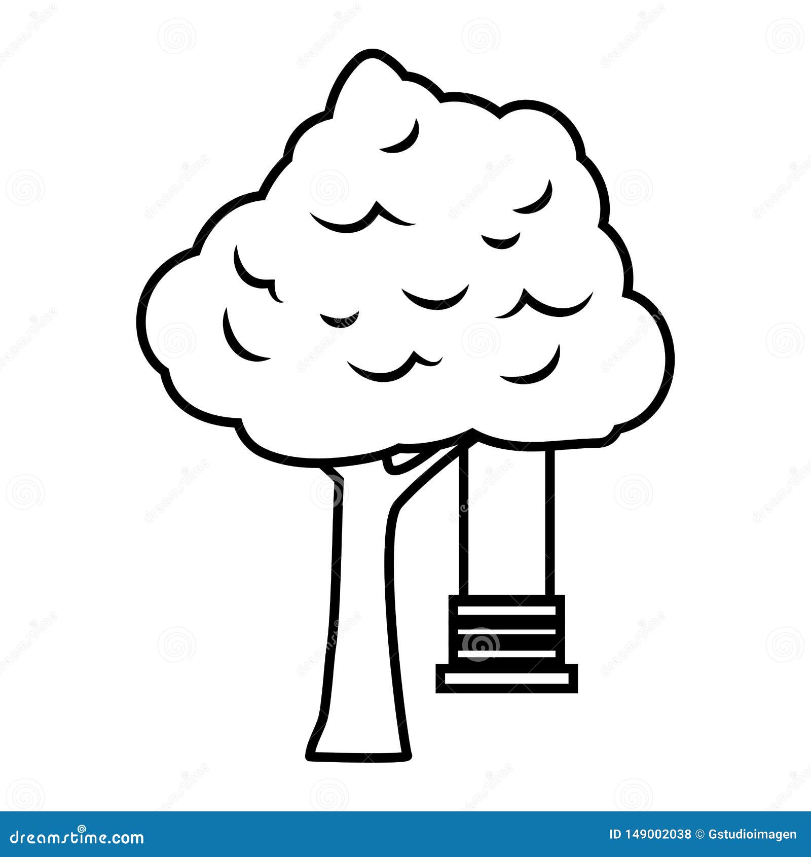 Tree with swing stock illustration. Illustration of kids - 149002038