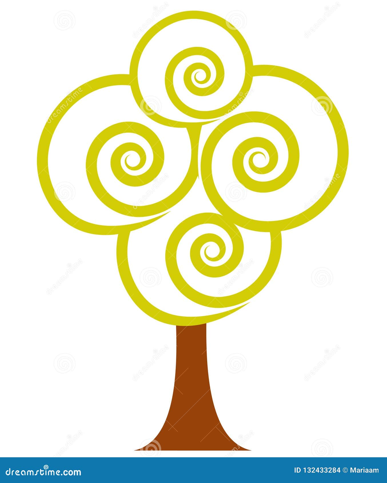 Abstract Tree Symbol. Vector Flat Icon in Natural Colors. Stock Vector ...