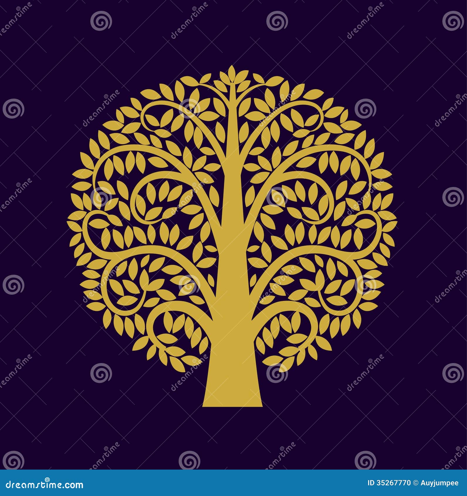 Tree symbol Asia style stock vector. Illustration of symbol - 35267770
