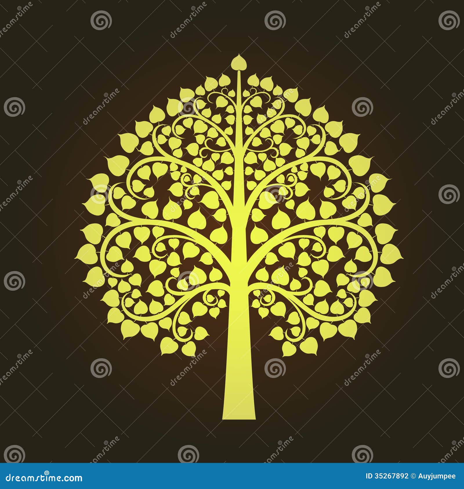 Tree symbol Asia style stock vector. Illustration of graphic - 35267892