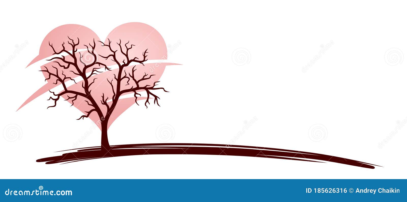 Tree symbol with heart. stock vector. Illustration of vector - 185626316