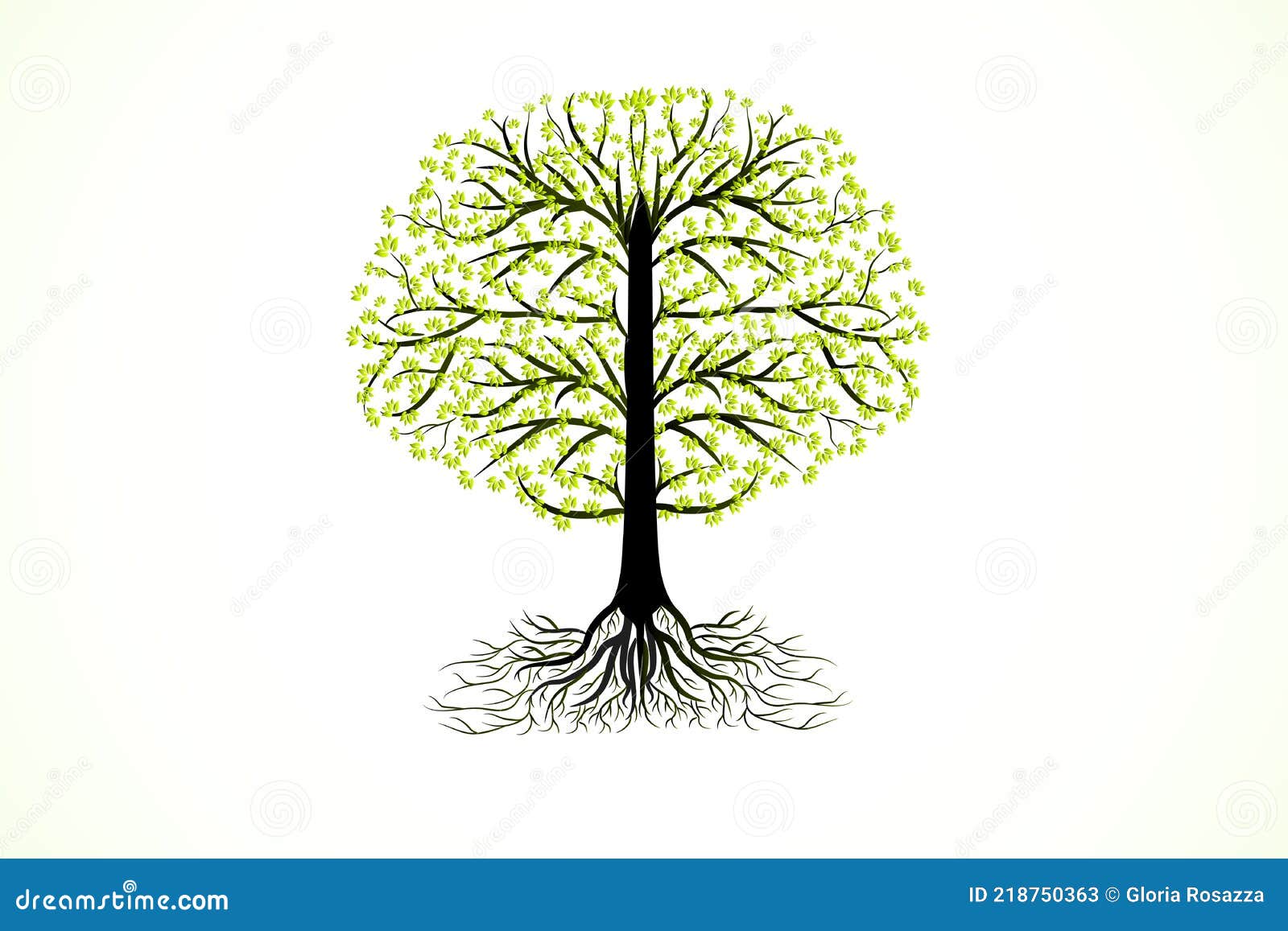 Tree Symbol of Life with Roots Stylized Sketch Logo Vector Stock Vector ...