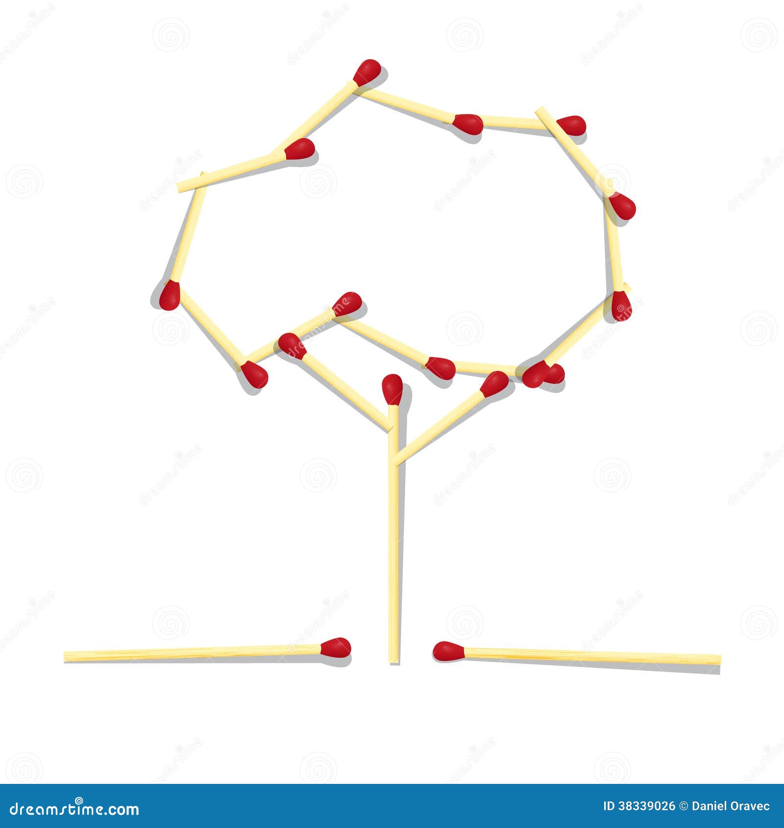 Tree Symbol Made from Matches Stock Vector - Illustration of concept ...