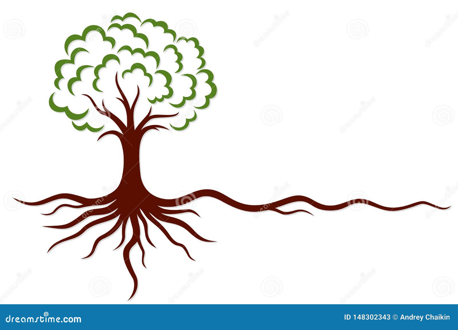 The Tree Symbol with Roots. Stock Vector - Illustration of roots, flora ...