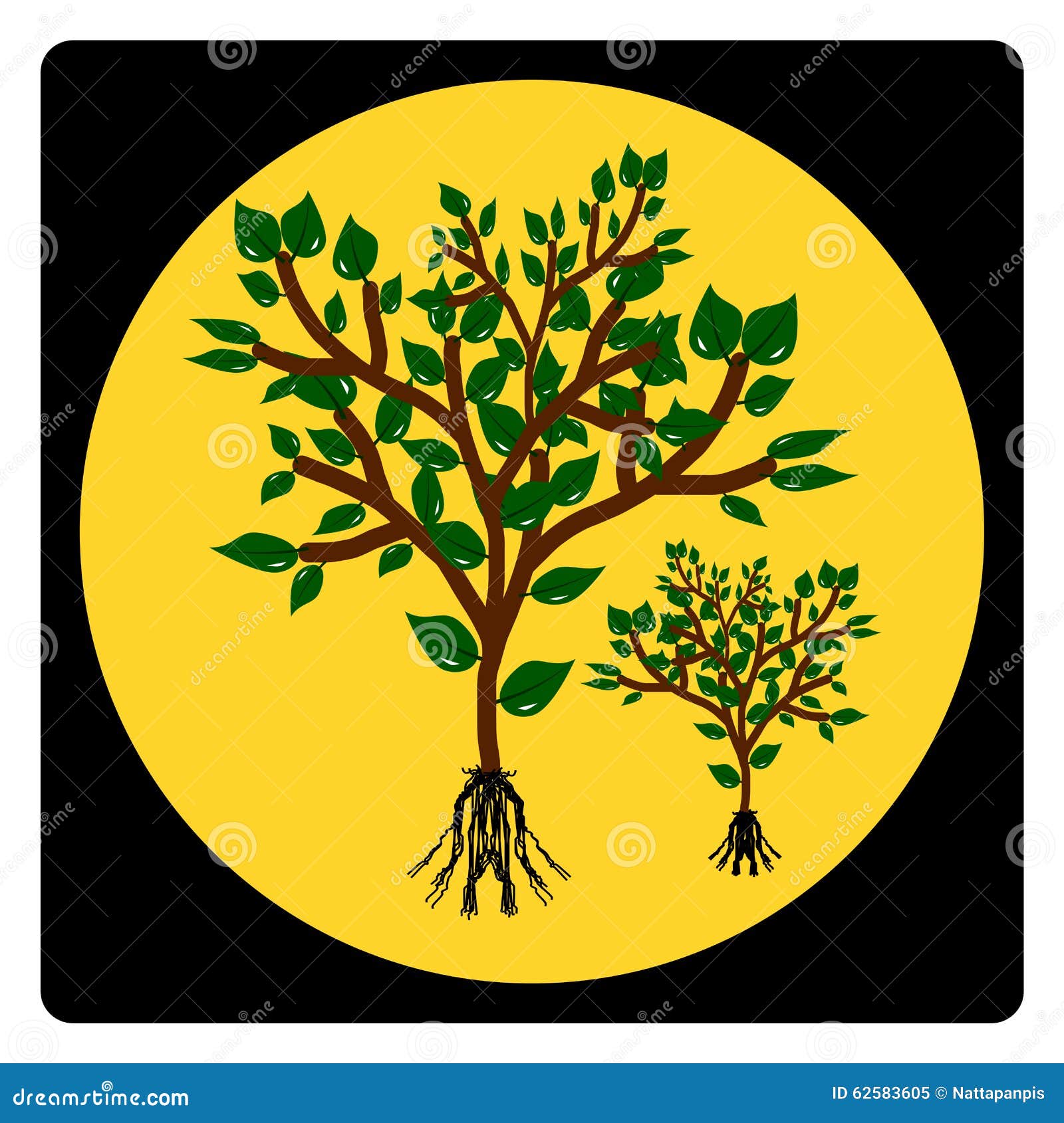Tree symbol stock illustration. Illustration of yellow - 62583605