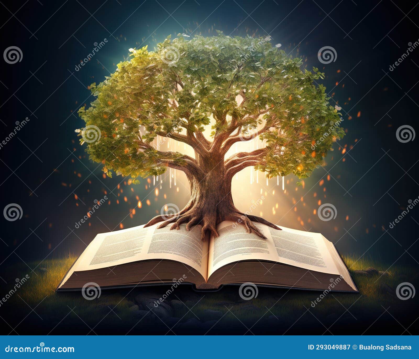 The Tree Symbolises Knowledge and Wisdom Growing from the Pages of the ...